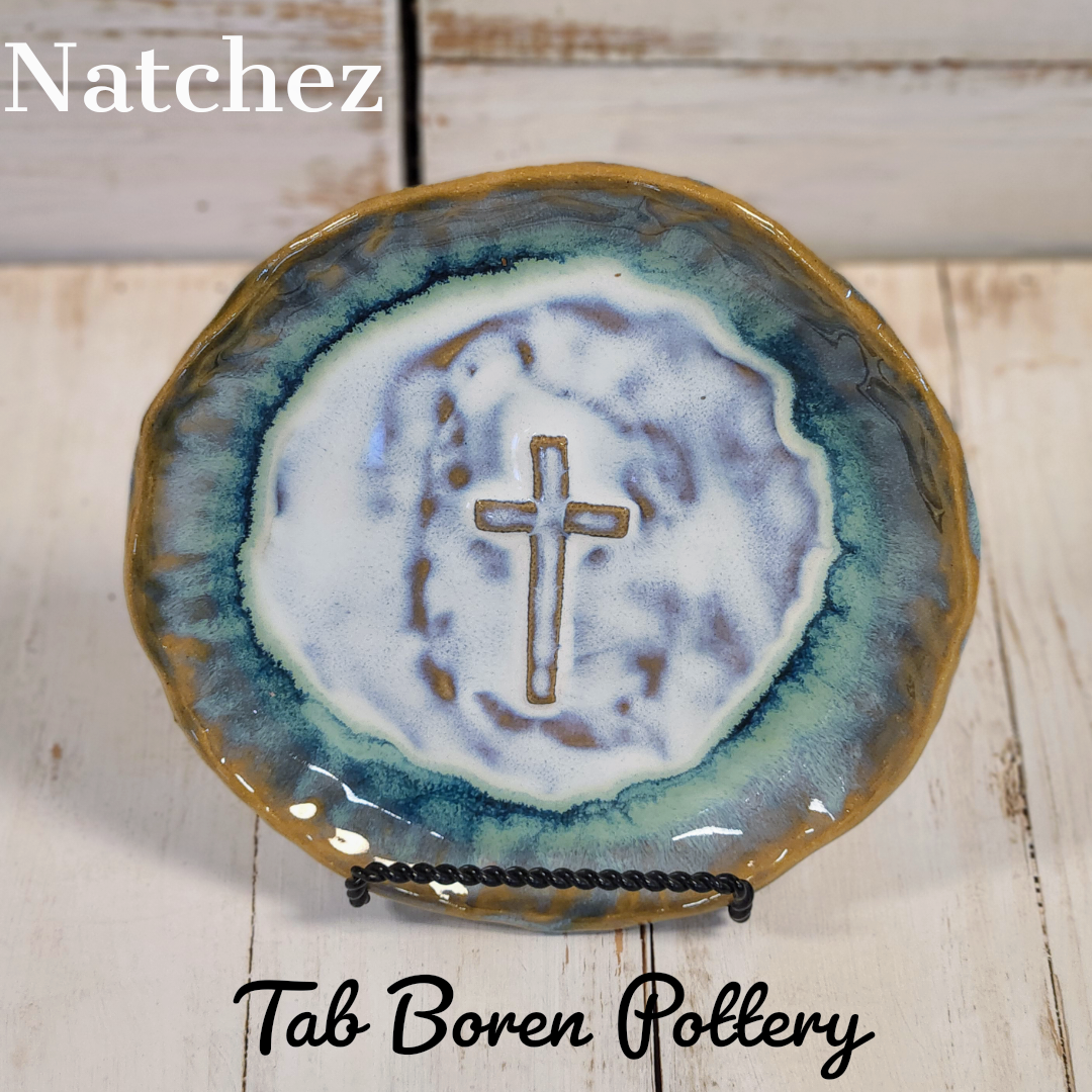#160 Cross Plate | Tab Boren Pottery
