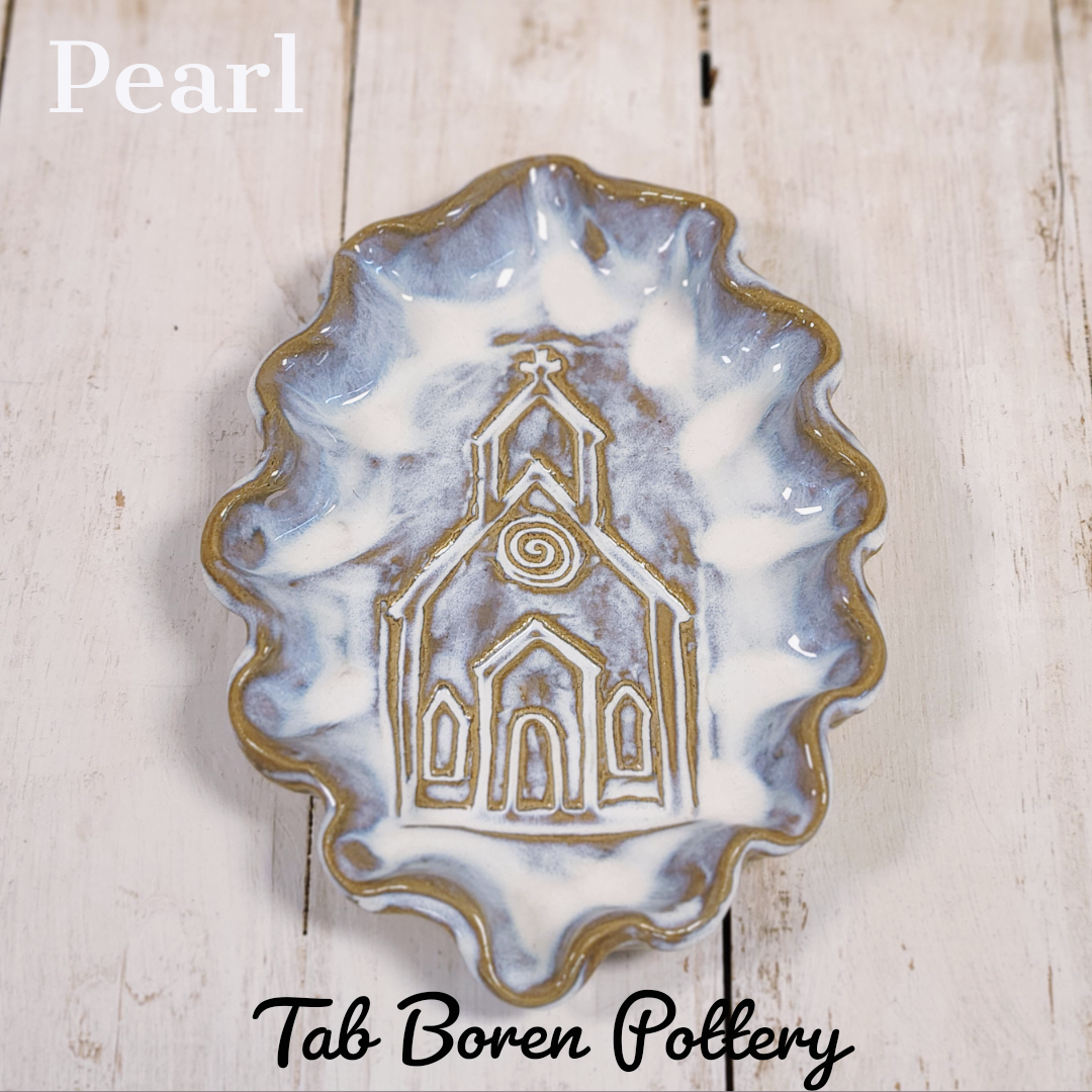 #198 Ruffled Church Plate | Tab Boren Pottery