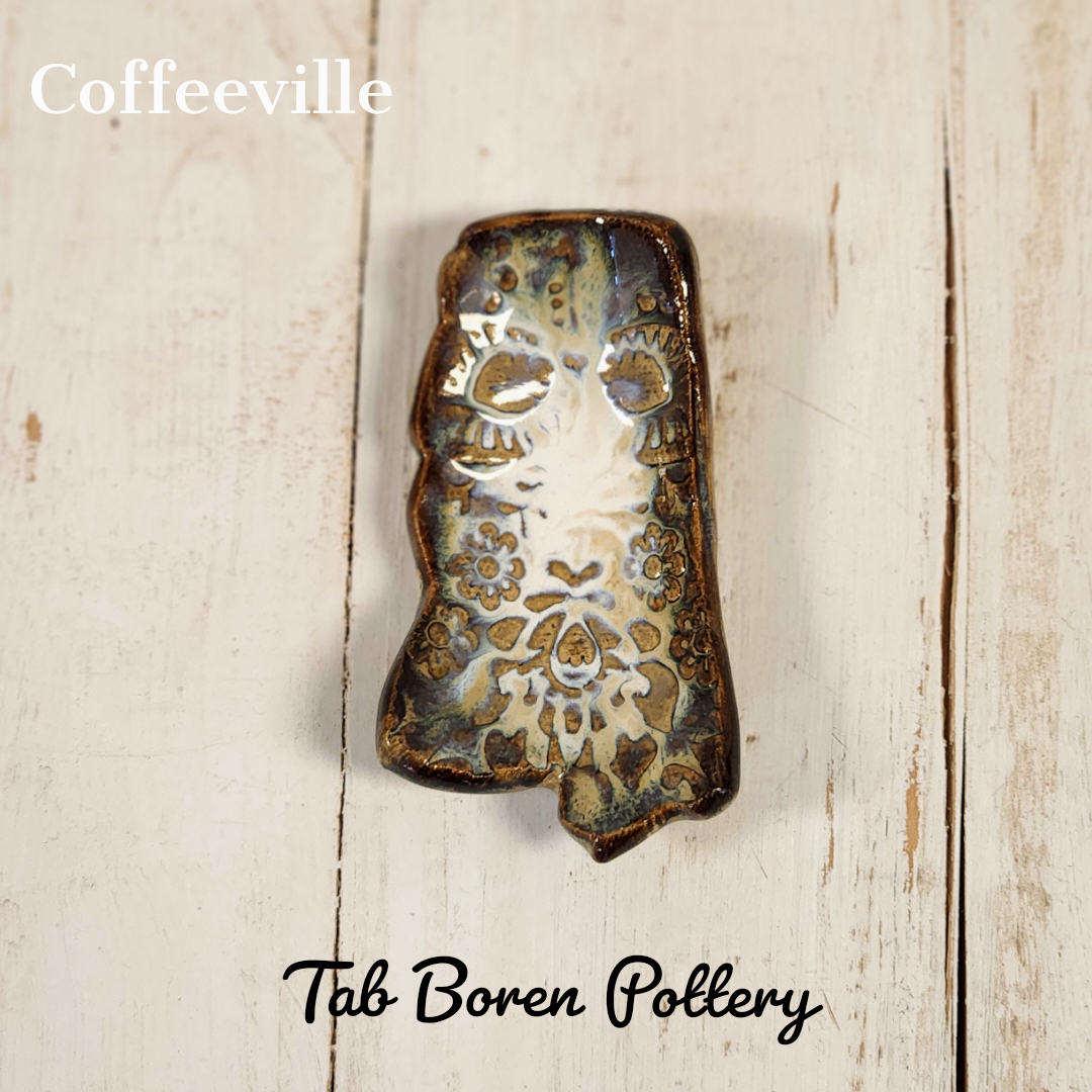#122 Tiny State Shaped Dish | Tab Boren Pottery
