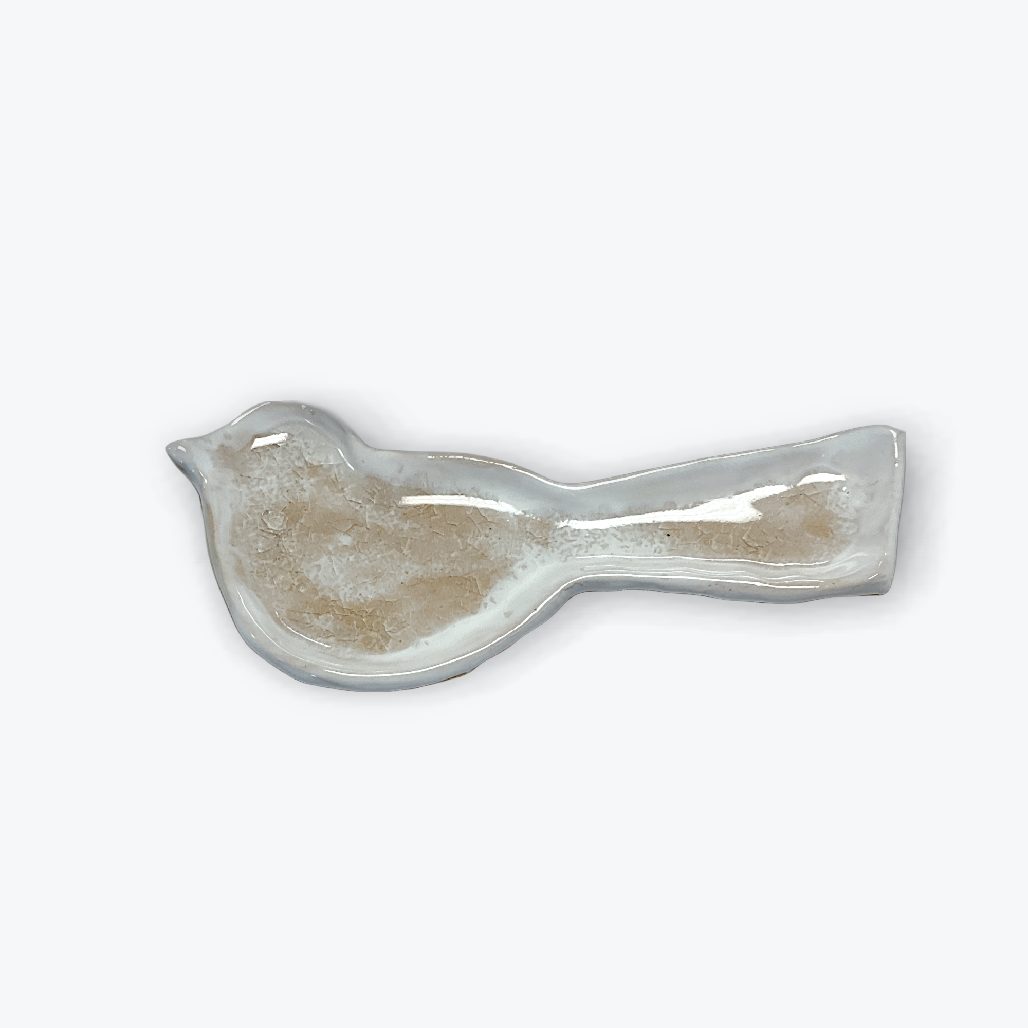 White bird spoon rest #348 | Tab Boren Pottery