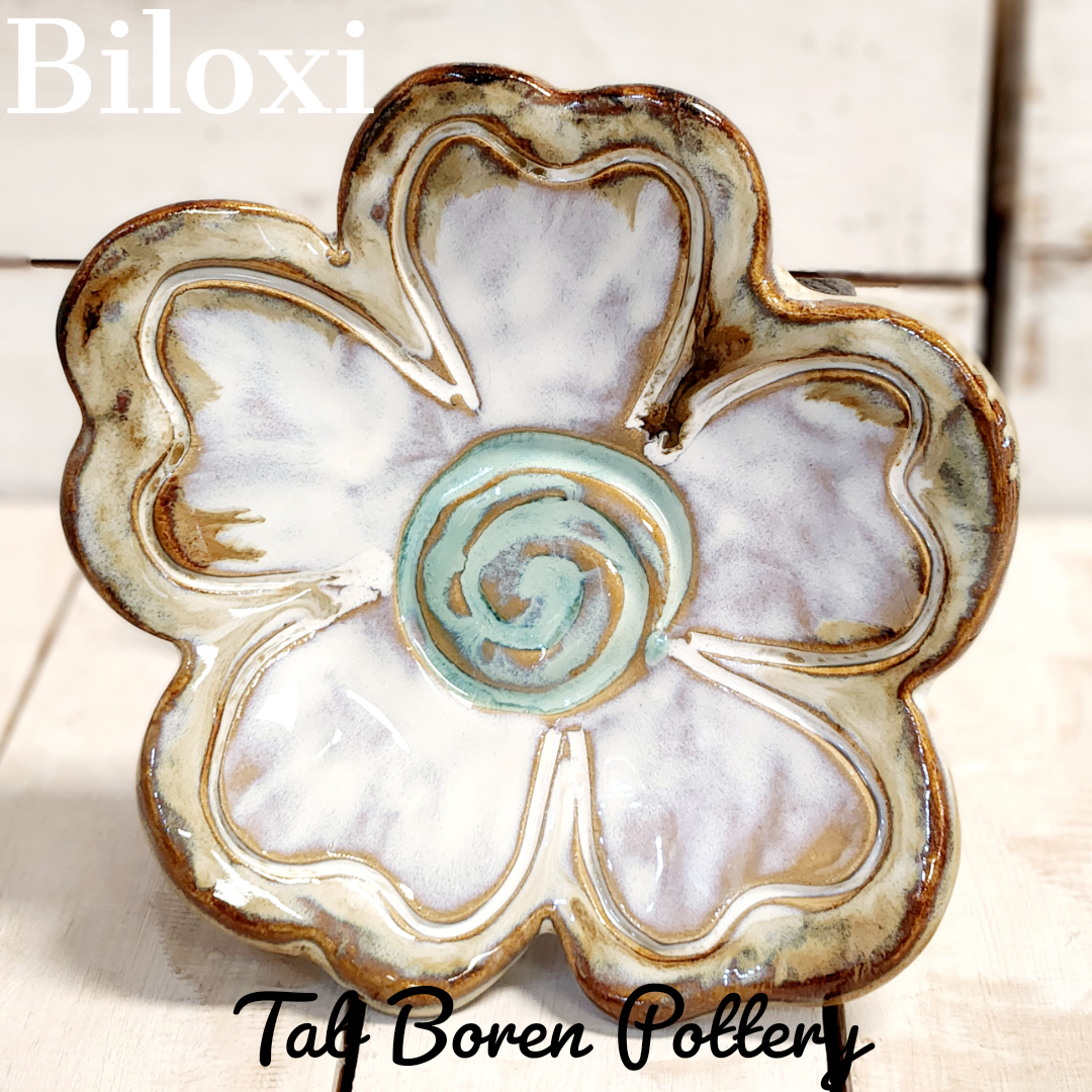 #117 Flower plate | Tab Boren Pottery